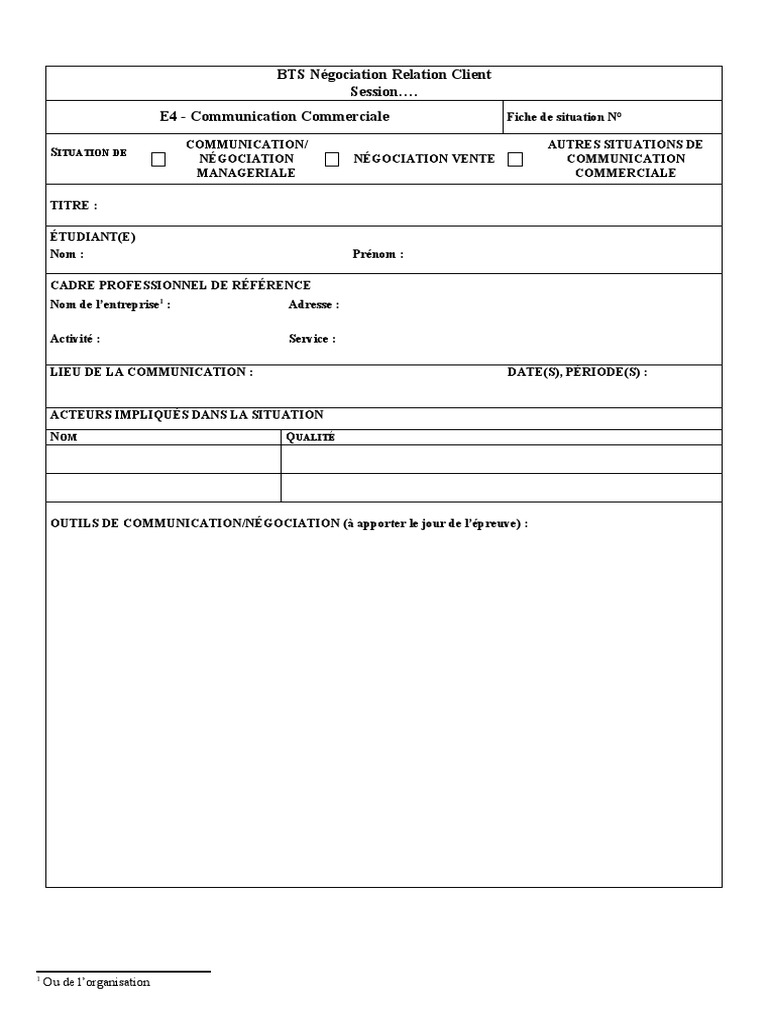 Fiche E4 Vierge | PDF