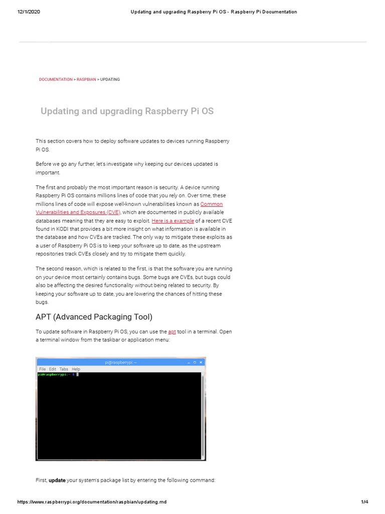 Updating And Upgrading Raspberry Pi Os Raspberry Pi Documentation