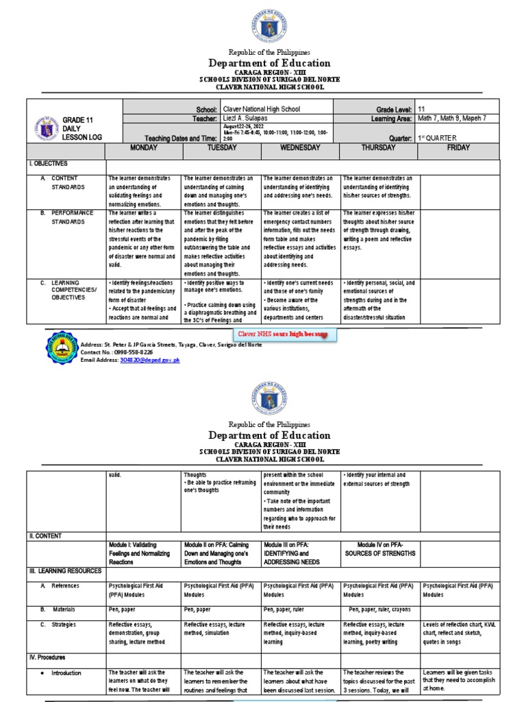 PFA-DLL-2022.UPDATED | PDF | Learning | Cognitive Science