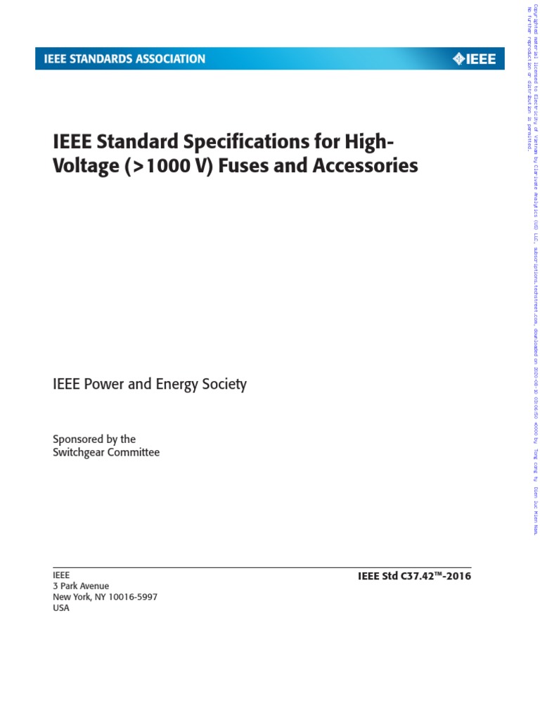 IEEE STD C37.42-2016 TRANG 1.24 | PDF | Fuse (Electrical) | Capacitor