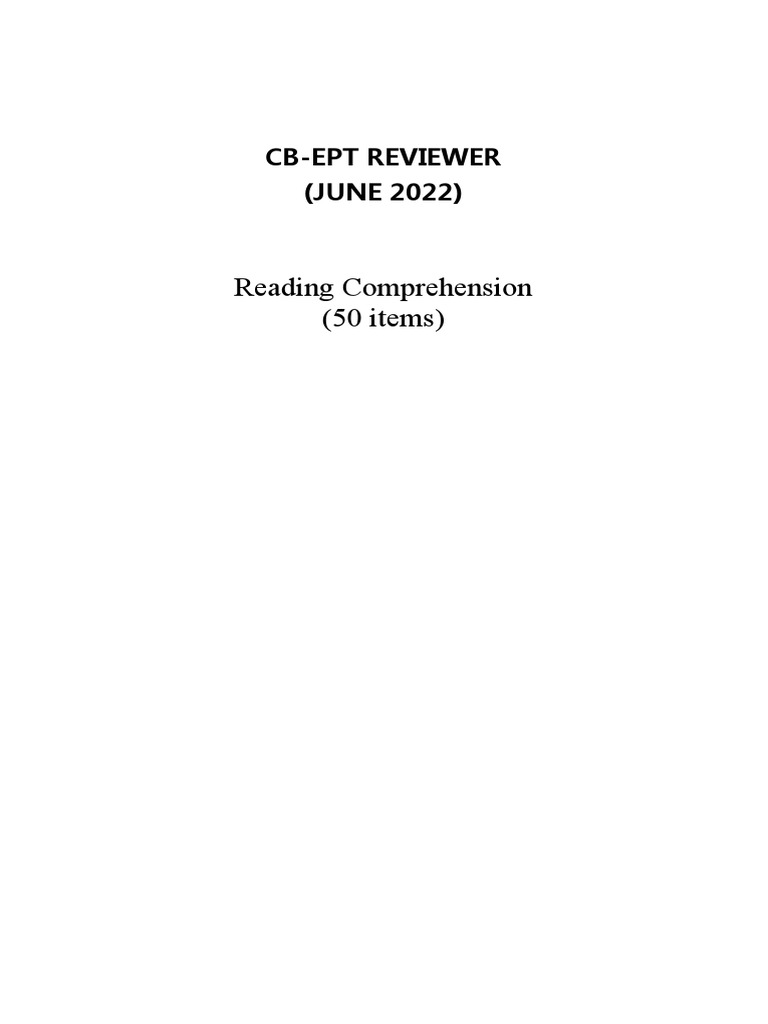 EPT Reviewer: Reading Comprehension Guide | PDF | Odyssey | Homer