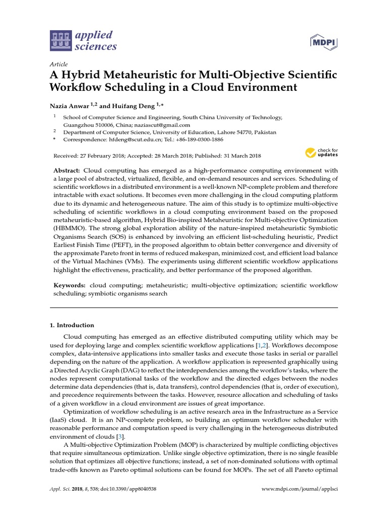 A Hybrid Metaheuristic For Multi Objective Scientific Pdf Mathematical Optimization