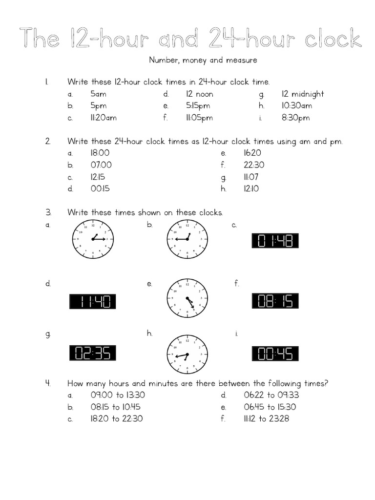 Time Conversion Exercises | PDF | Cooking, Food & Wine
