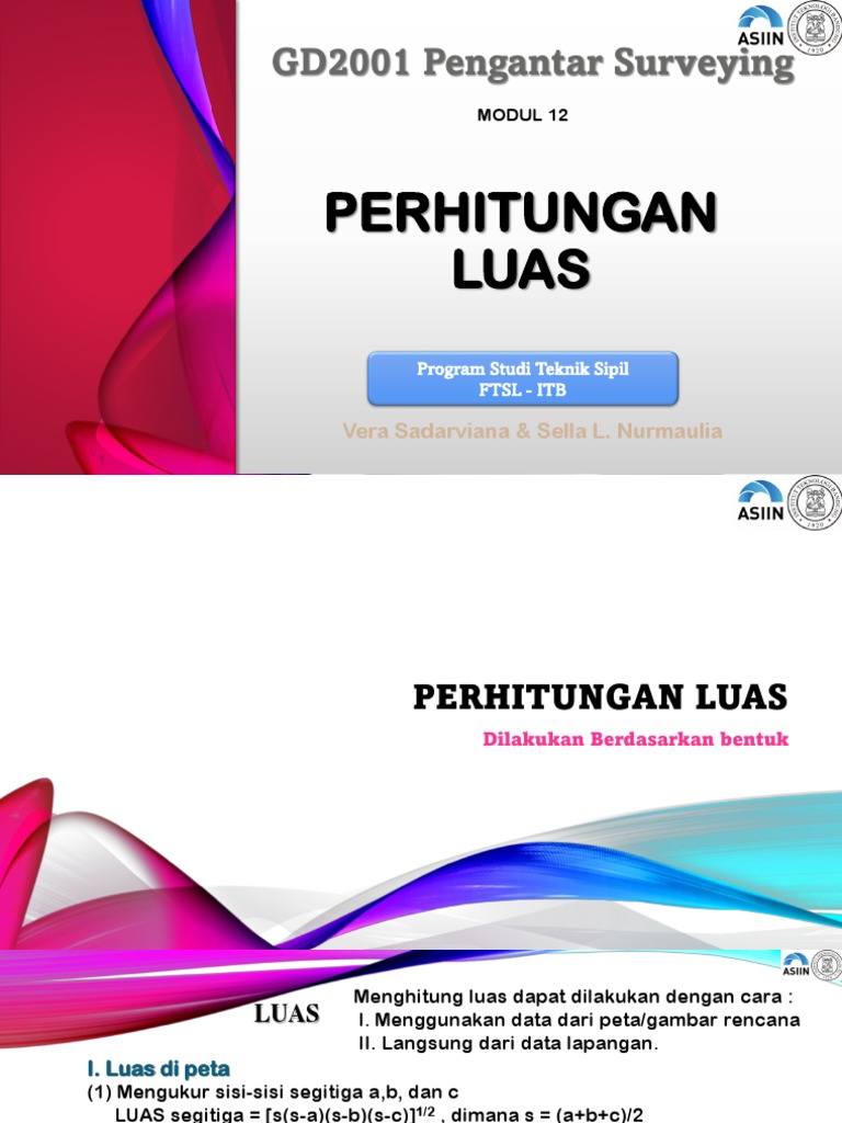 Menghitung Luas Berbagai Bentuk Di Lapangan Dan Peta Pdf