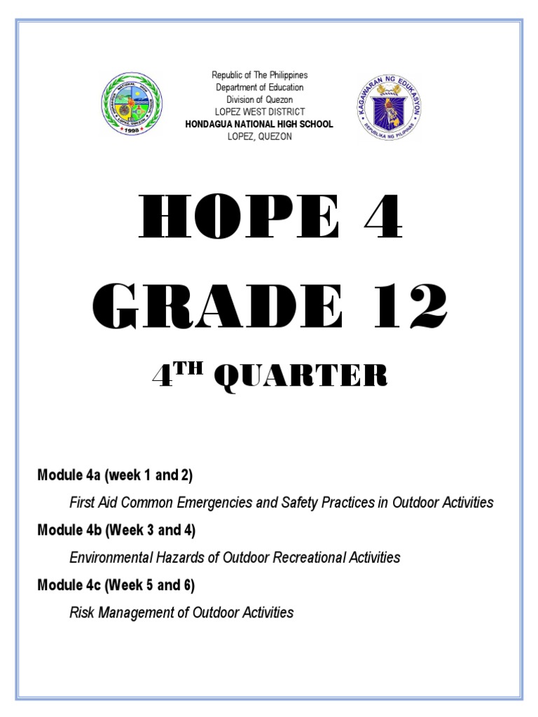 HOPE 4: 12th Grade 4th Quarter Modules | PDF