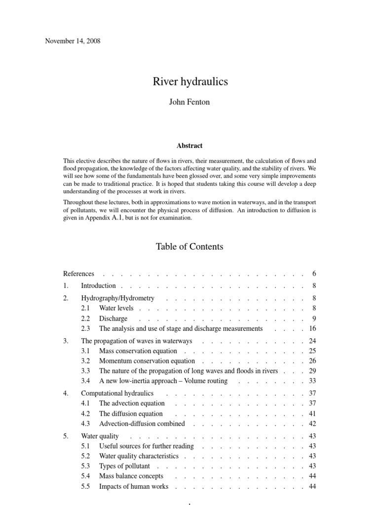 Understanding River Hydraulics | PDF | Discharge (Hydrology) | Integral