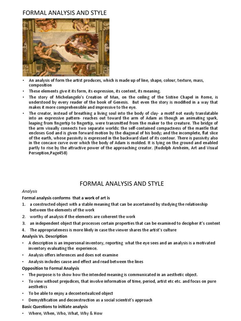 Formal Analysis and Style | PDF | Woodcuts | Paintings