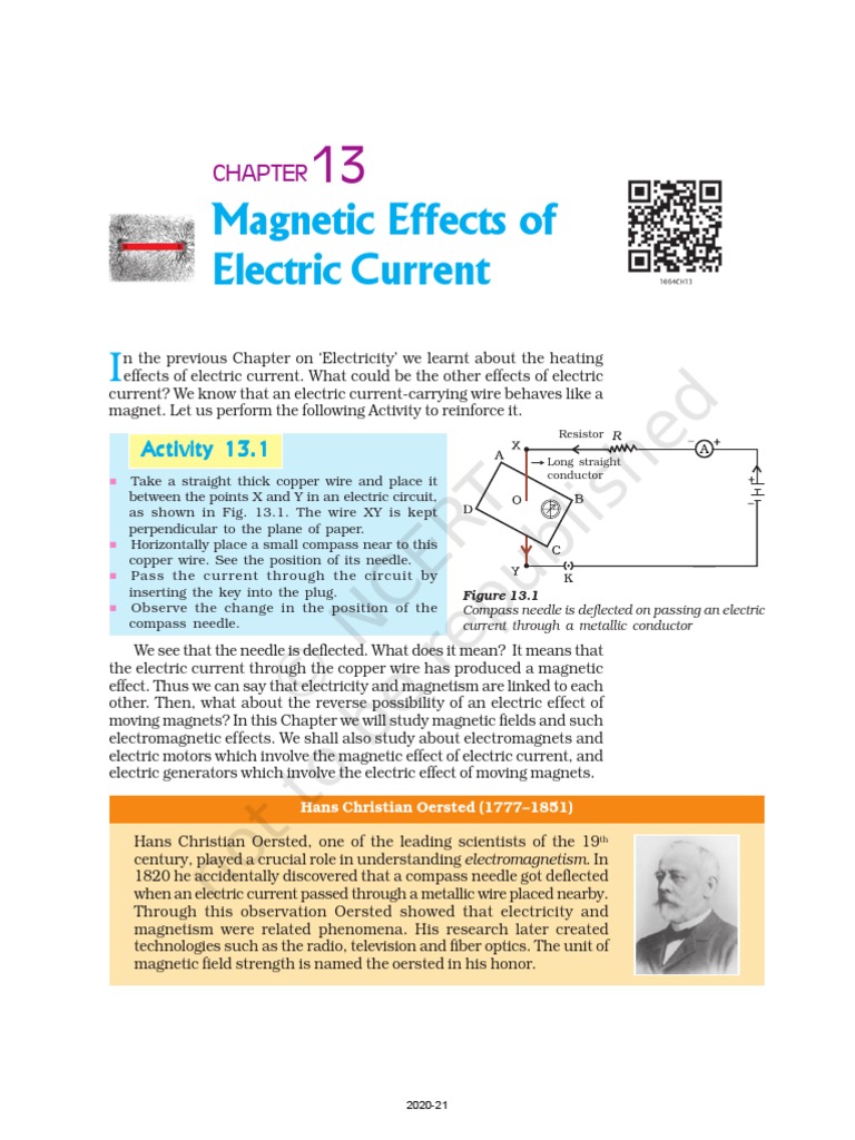 NCERT Books For Class 10 Science Chapter 13 Magnetic Effects of Electric Current | PDF ...