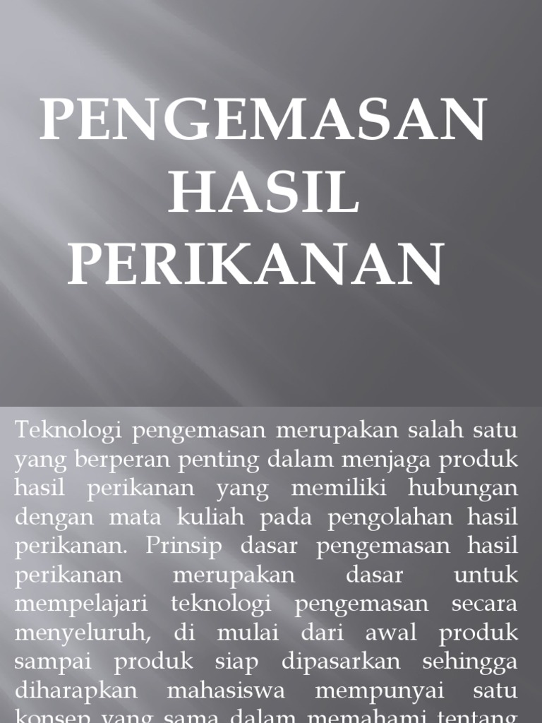 Pengemasan Hasil Perikanan | PDF | Kesehatan Holistik | Sains & Matematika