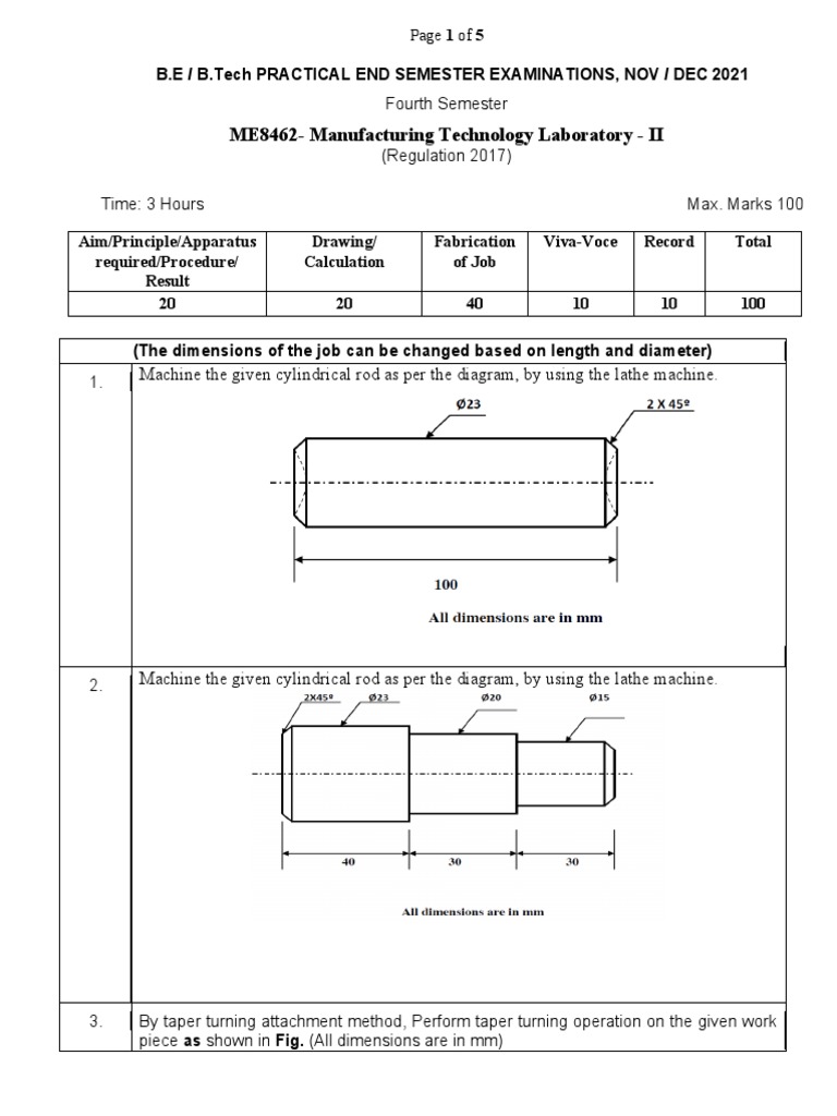 ME8462-Manufacturing Technology Laboratory - II | PDF | Gear | Machining