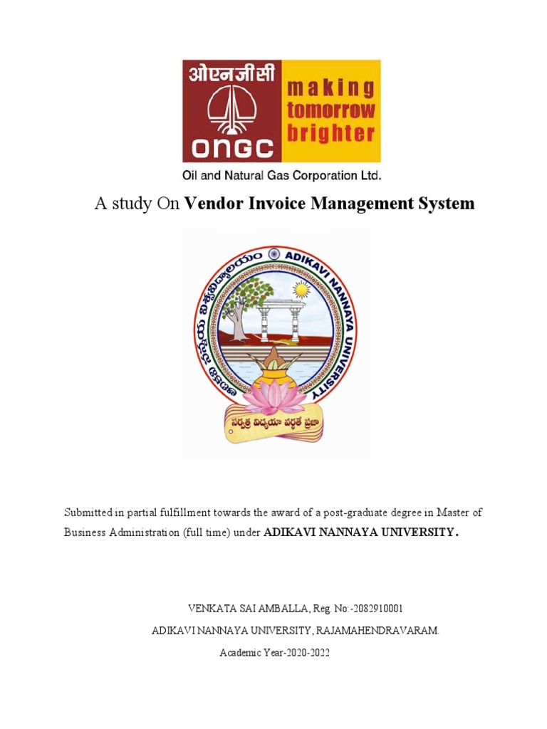 A Study On Vendor Invoice Management System | PDF
