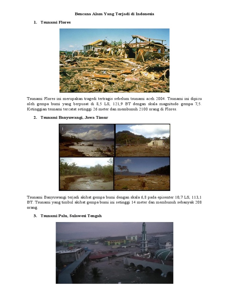 Bencana Alam Yang Terjadi Di Indonesia Dan Dunia 5 | PDF | Ilmu Sosial