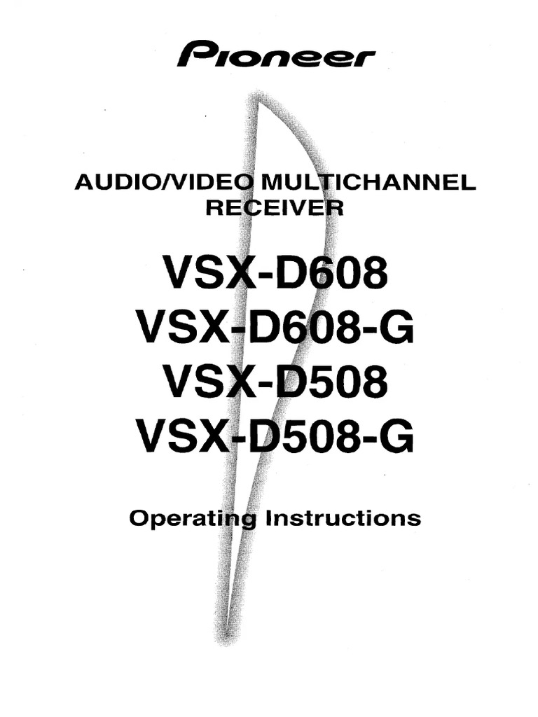 User Manual Pioneer VSX-D608 (60 Pages) | PDF