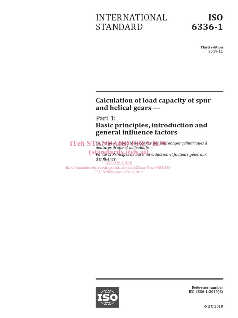 Iso 6336 1 2019 | PDF | Gear | International Organization For ...