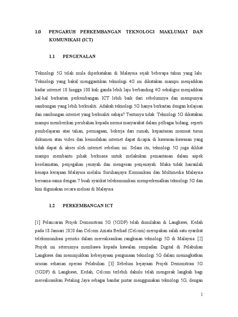 Pengaruh Perkembangan Teknologi Maklumat Dan Komunikasi (Ict) | PDF