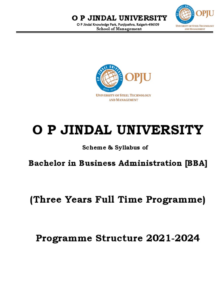 BBA Program Structure and Syllabus 2021-2024 | PDF | Career & Growth | Business