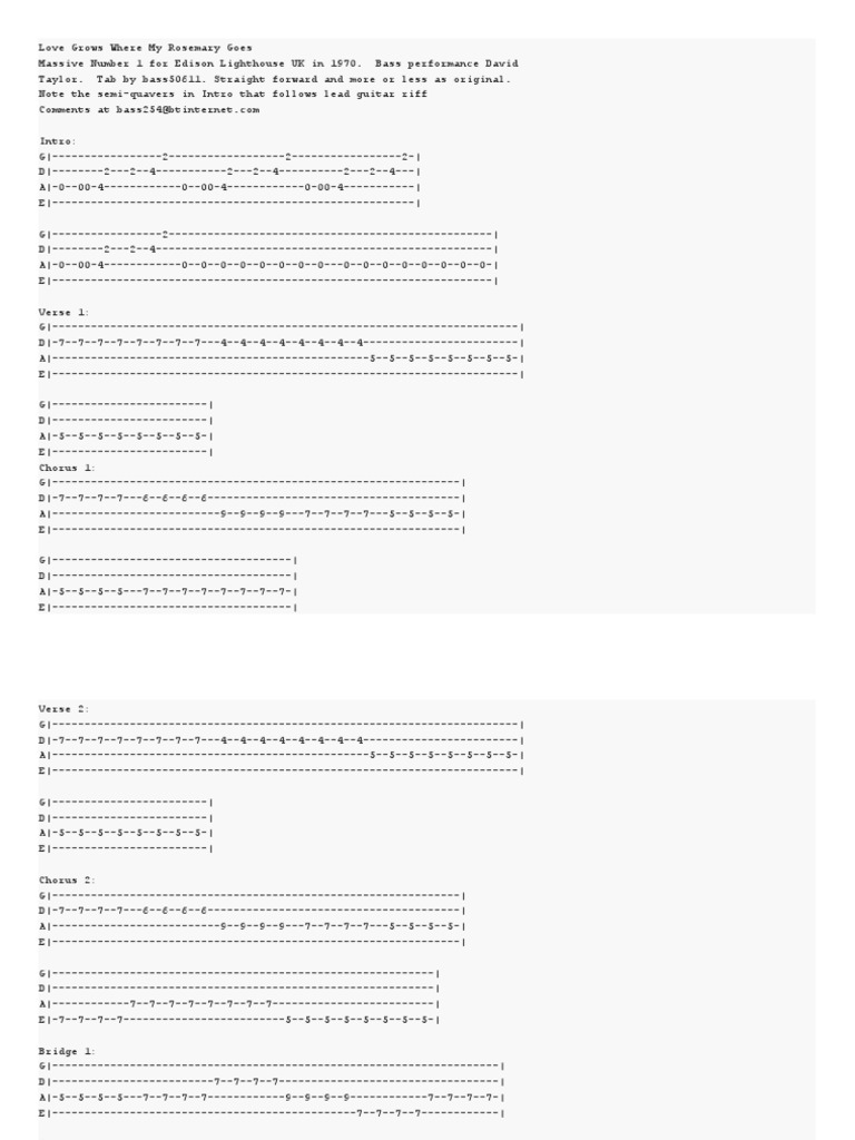 Love Grows Where My Rosemary Goes | PDF | Song Structure | Songs