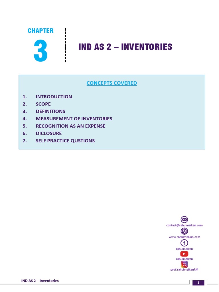 Chapter 3 - IND AS 2 Inventories | PDF | Inventory | Fair Value