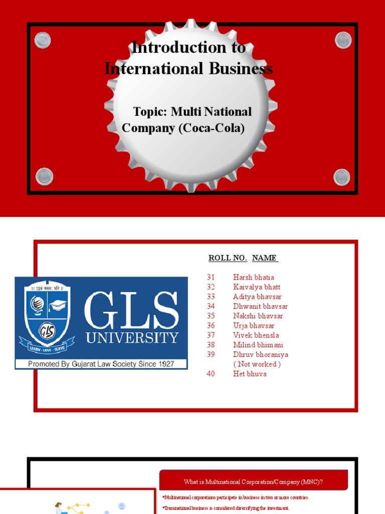 Introduction To International Business: Topic: Multi National Company ...