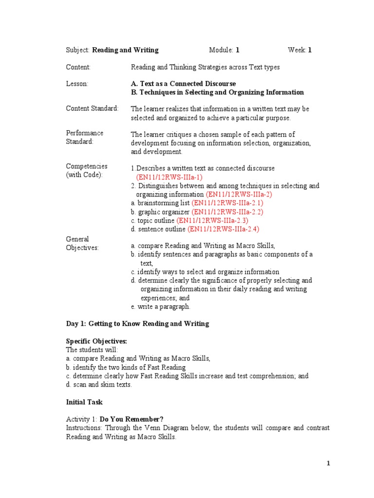 Reading and Writing Module | PDF | Rock Music | Definition