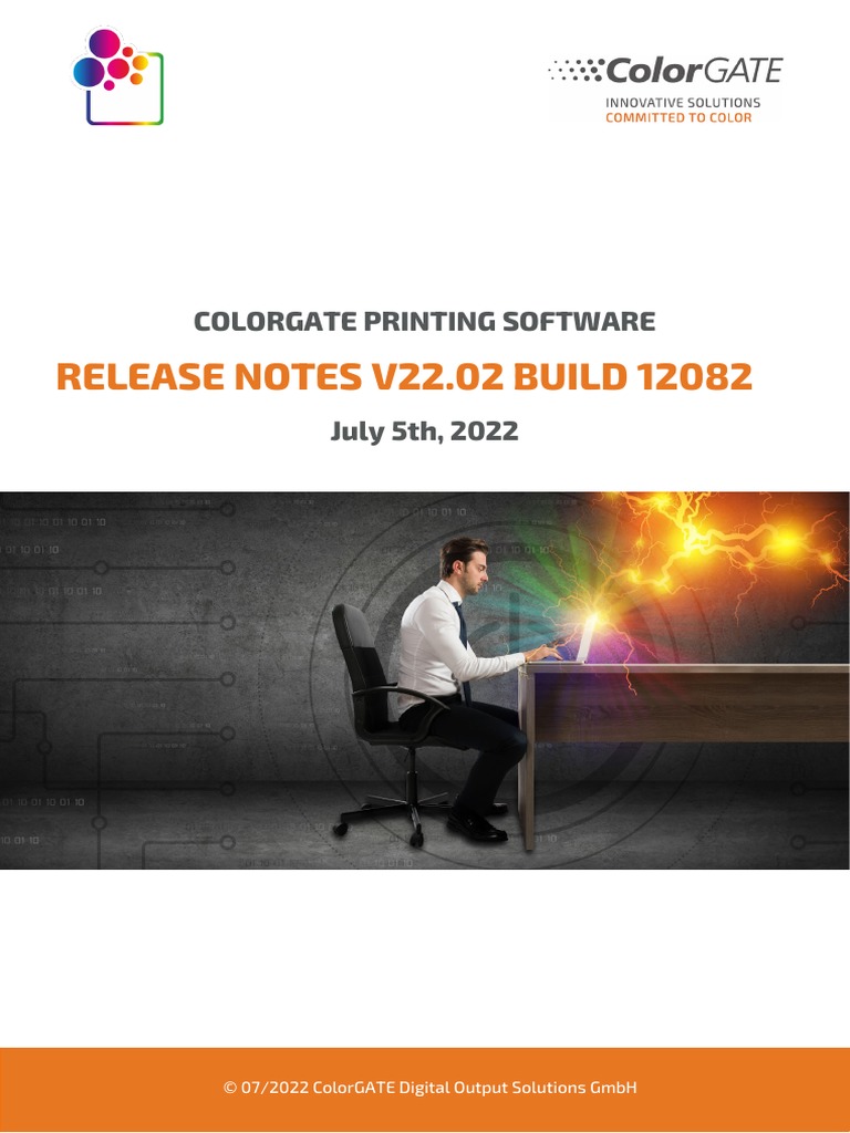 Release Notes V22.02 Build 12082: Colorgate Printing Software ...