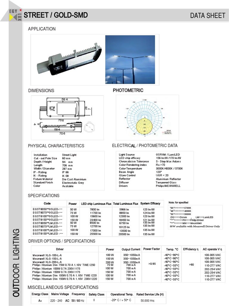 Street / Gold-Smd: Data Sheet | PDF | Alternating Current | Electric Power
