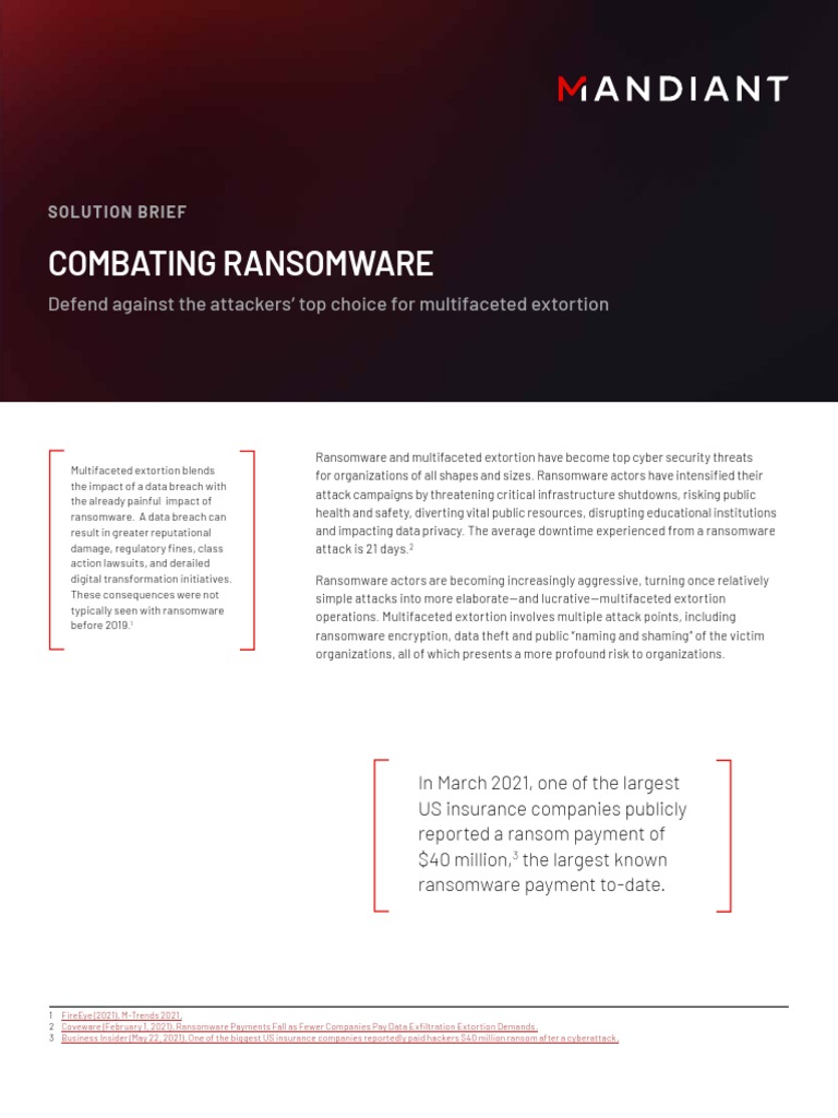 Combating Ransomware | PDF | Ransomware | Security