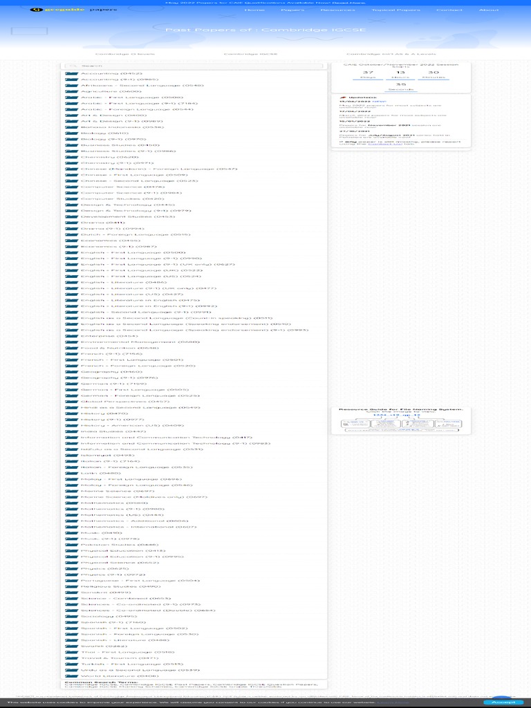 Past Papers Cambridge IGCSE GCE Guide | PDF