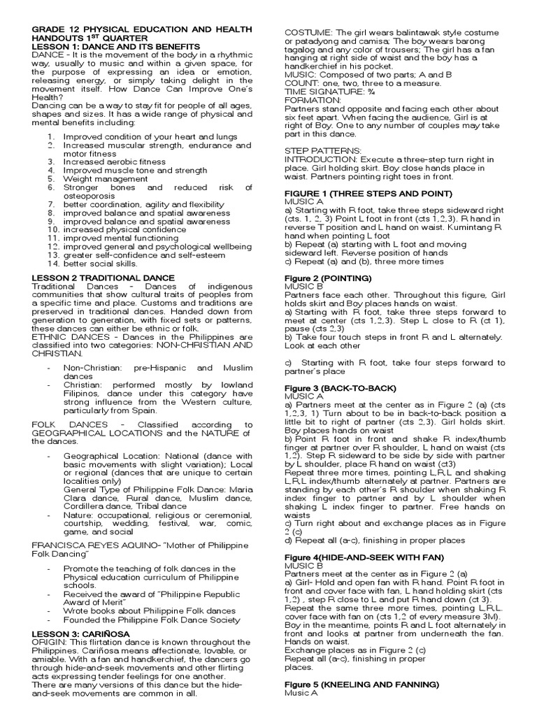 Grade 12 Physical Education and Health Handouts 1st Quarter 1 | PDF ...