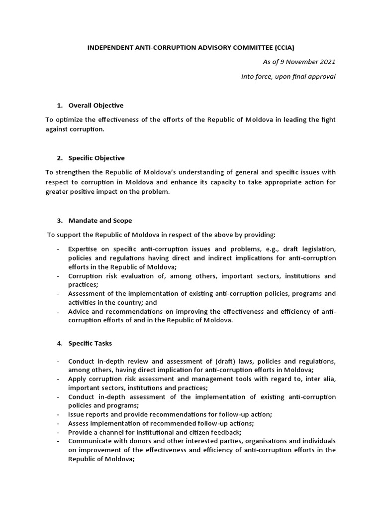 Terms of Reference of The Independent Anti-Corruption Advisory ...