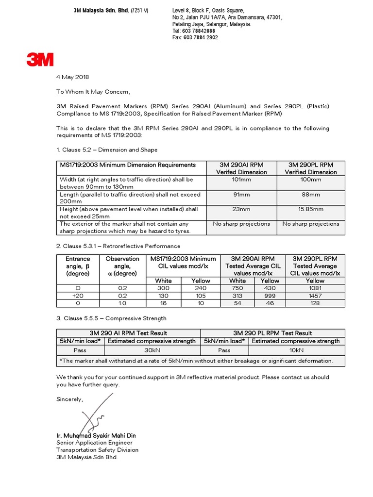 3M RPM Compliance Certification Malaysia | PDF | Building Engineering ...