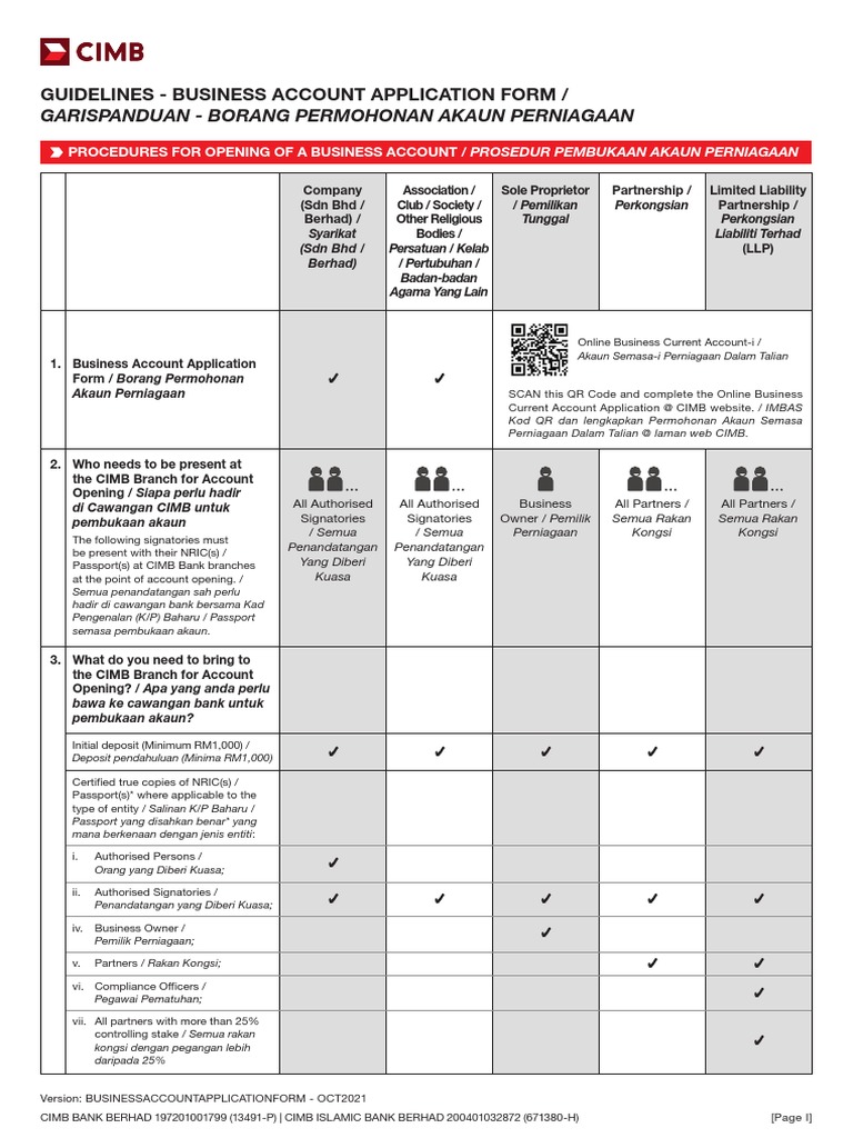 Business Account Application Form and Guideline | PDF | Debit Card ...