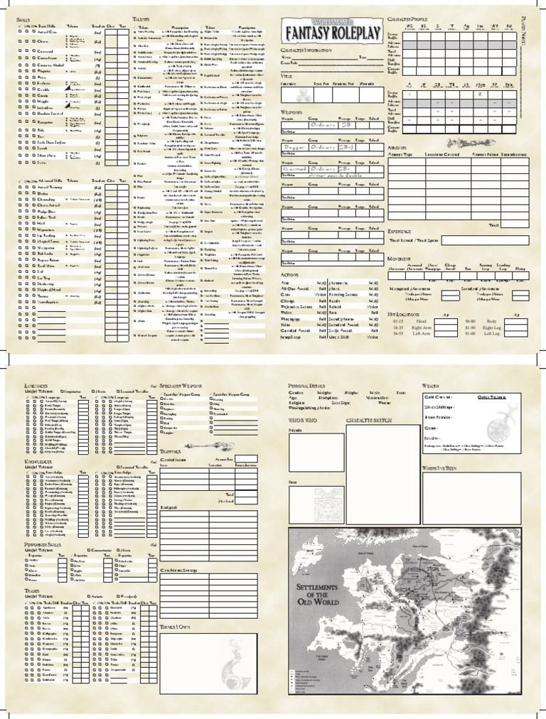 WFRP Character Folder | Fear