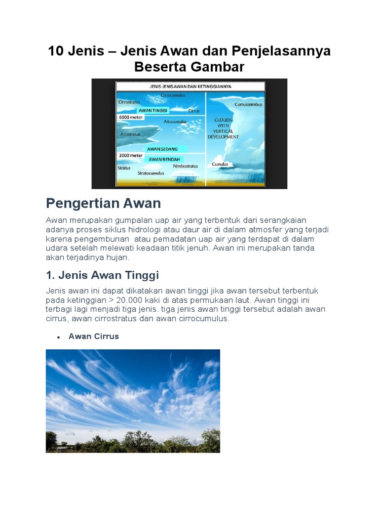 10 Jenis AWAN | PDF