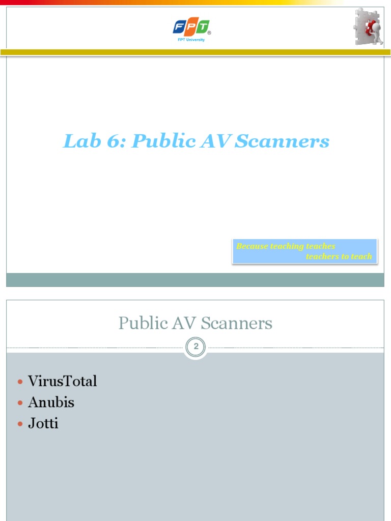 Lab 6: Public AV Scanners: Because Teaching Teaches Teachers To Teach | PDF
