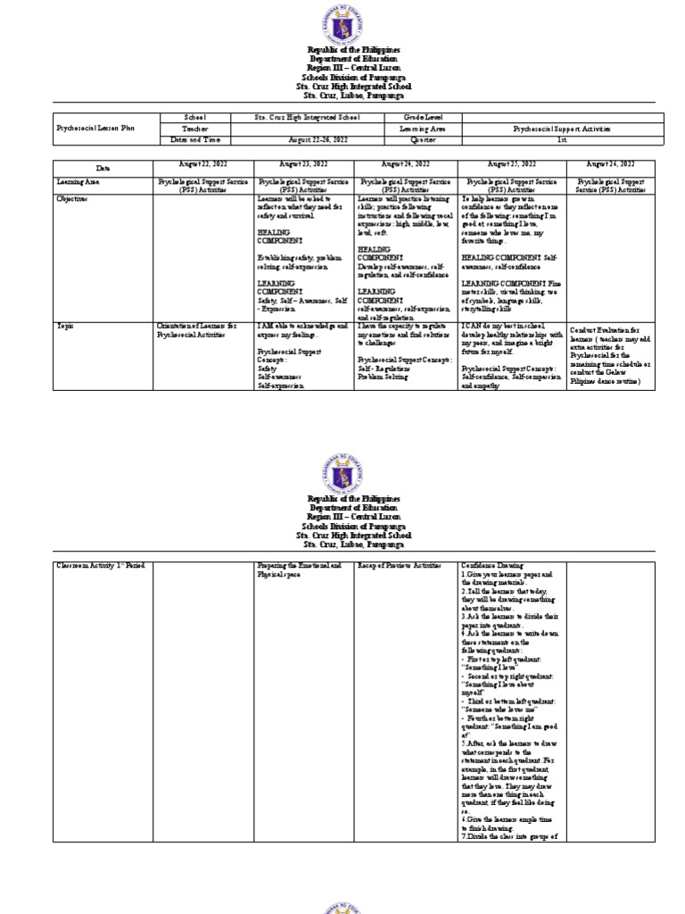 Psychosocial Lesson Plan | PDF | Learning | Cognitive Science