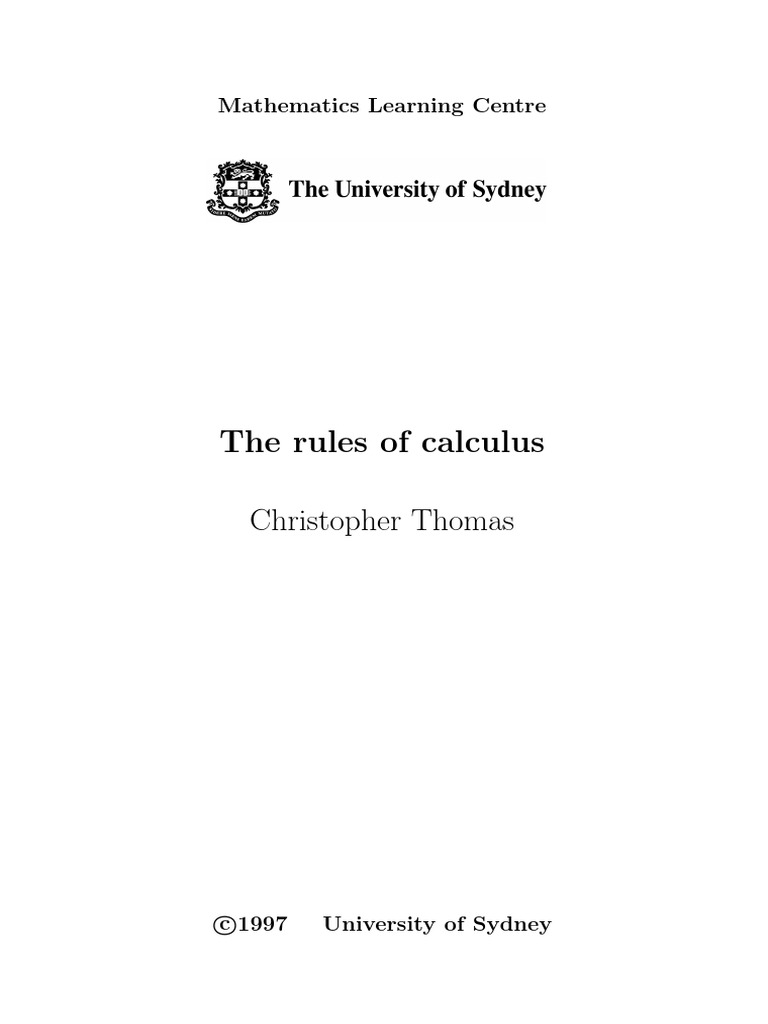 Rules of Calculus | PDF | Slope | Derivative