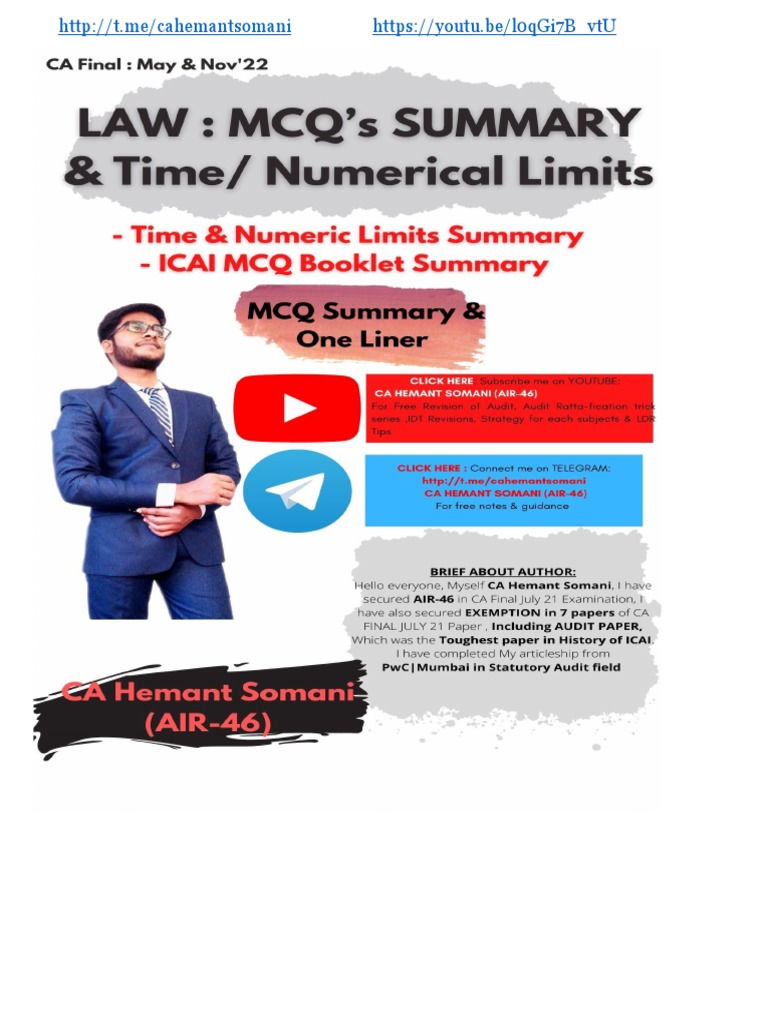 MCQ Summery by Hemant | PDF