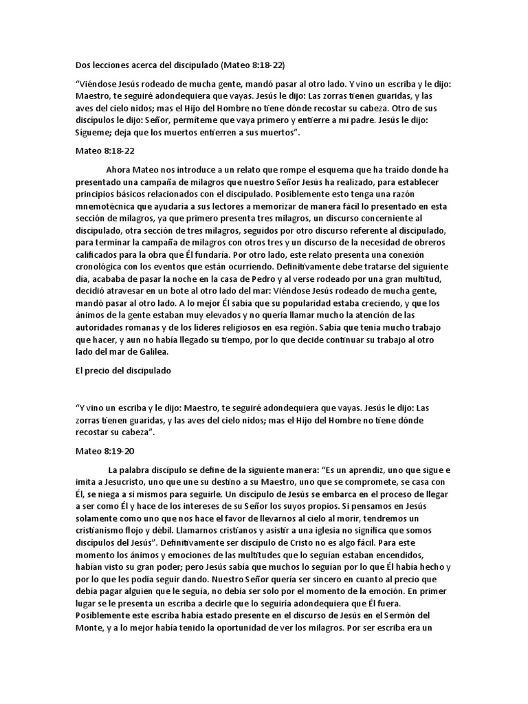 Mateo 8 | PDF | Evangelio de Mateo | Jesús