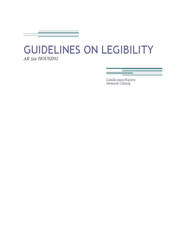 Guidelines On Legibility: Ar 512 Housing | PDF | Street | Traffic