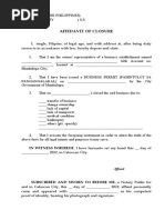 Sworn Statement For Loose Leaf PTU | PDF