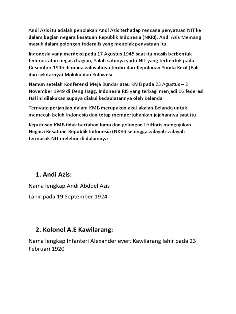 Pemberontakan Andi Aziz | PDF | Perjalanan