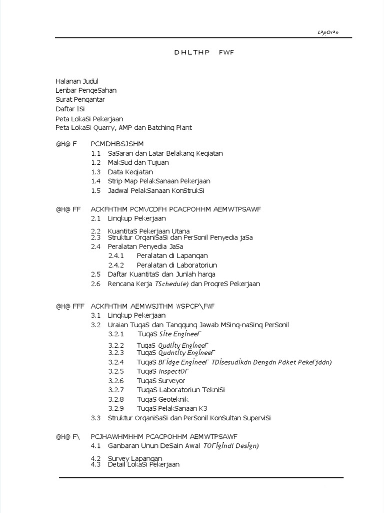 PDF Daftar Isi Laporan Akhir Konsultan Supervisi | PDF