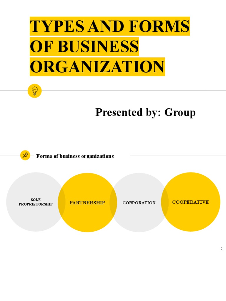 Types and Forms of Business Organizations | PDF | Partnership | Sole ...