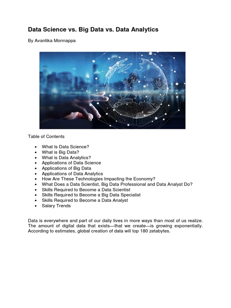 Data Science vs. Big Data vs. Data Analytics | Download Free PDF | Big Data | Analytics