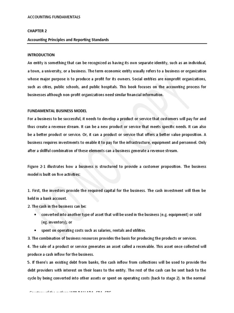 CHAPTER 2 Accounting Principles and Reporting Standards | PDF ...
