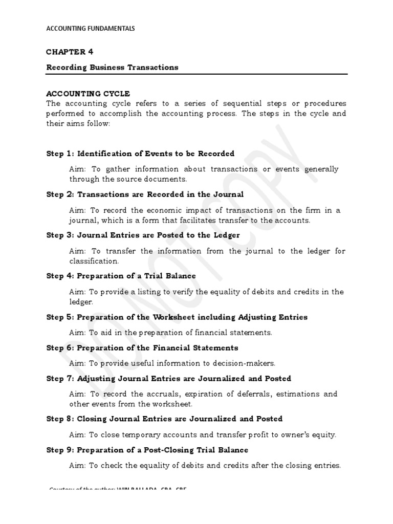 CHAPTER 4 Recording Business Transactions (Module) | PDF | Debits And Credits | Accounting