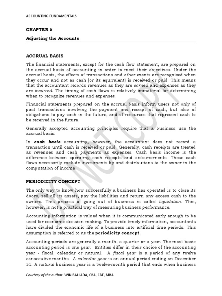 CHAPTER 5 Adjusting The Accounts (Module) | PDF | Debits And Credits | Depreciation