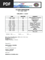 Grade 3 Class Program 2022-2023 | PDF | Schools | Learning