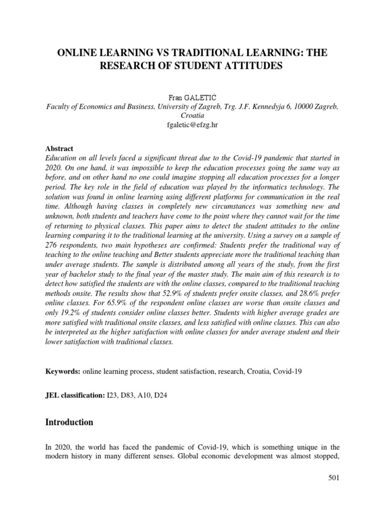 Online Learning VS Traditional | PDF | Educational Assessment ... Online Learning VS Traditional | PDF | Educational Assessment ...